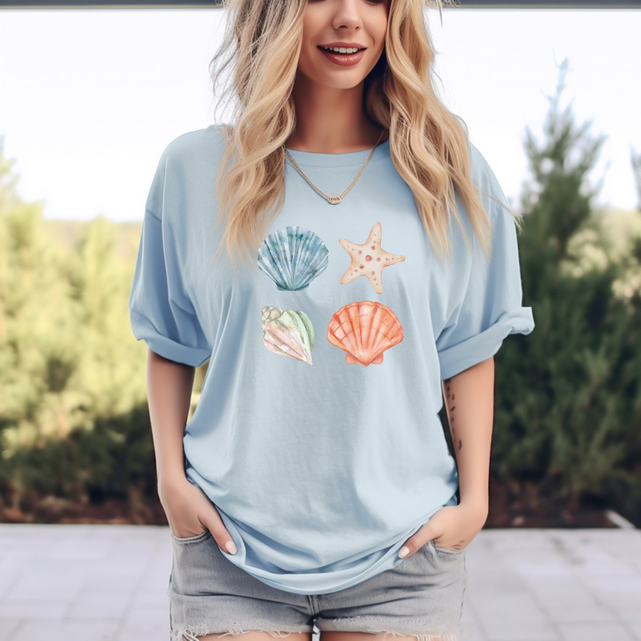 Seashell Shirt Mermaidcore Ocean Inspired Style Coconut Girl Beach Bum ...