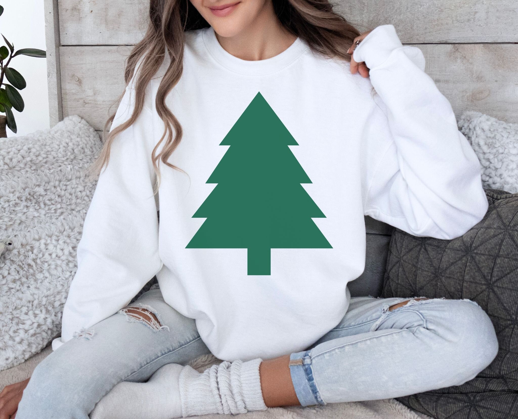 Christmas Tree Sweatshirt Pine Tree Sweatshirt Womens - Etsy