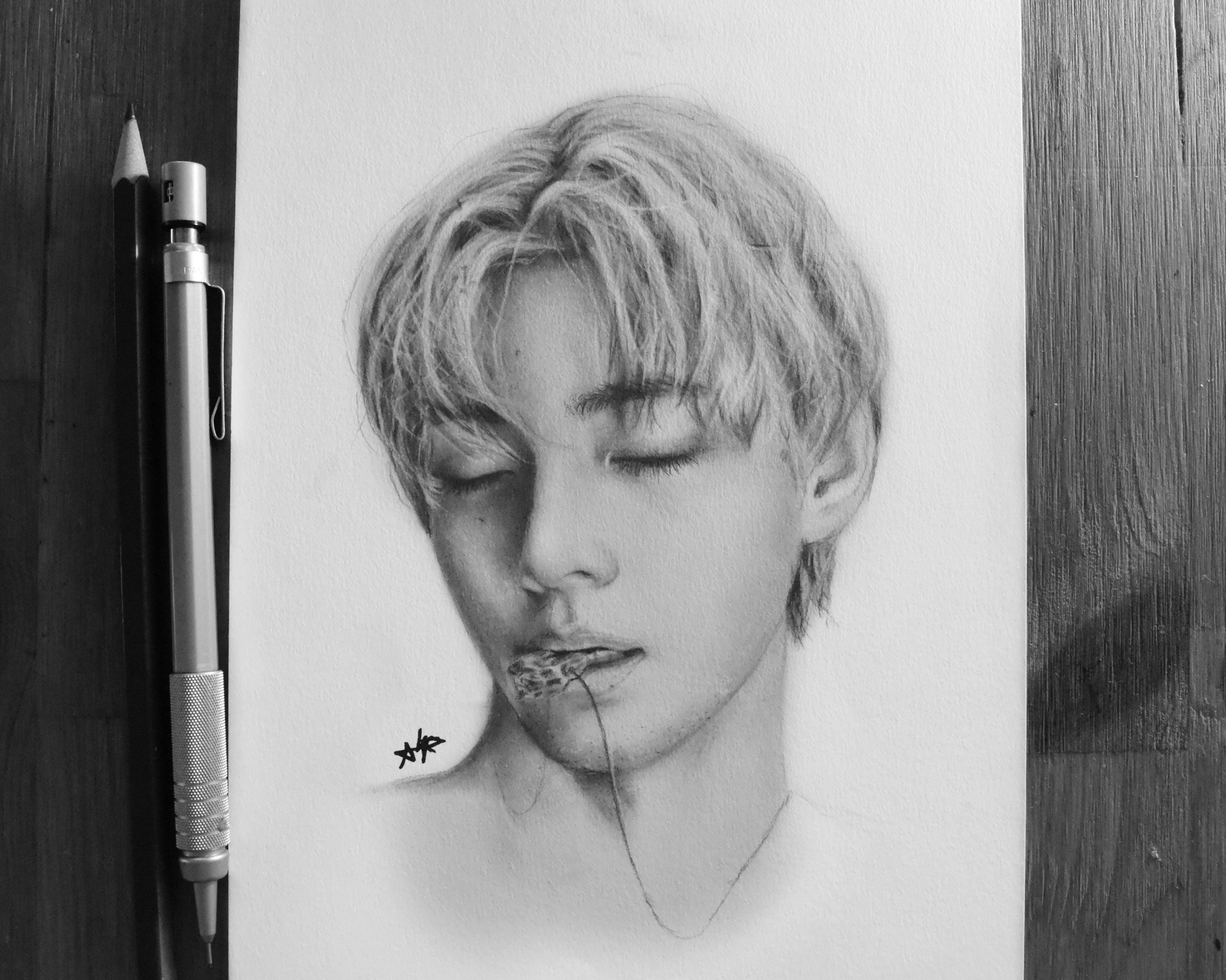 Custom Portrait Pencil Drawing, Black and White Sketch, Face Pencil Art ...