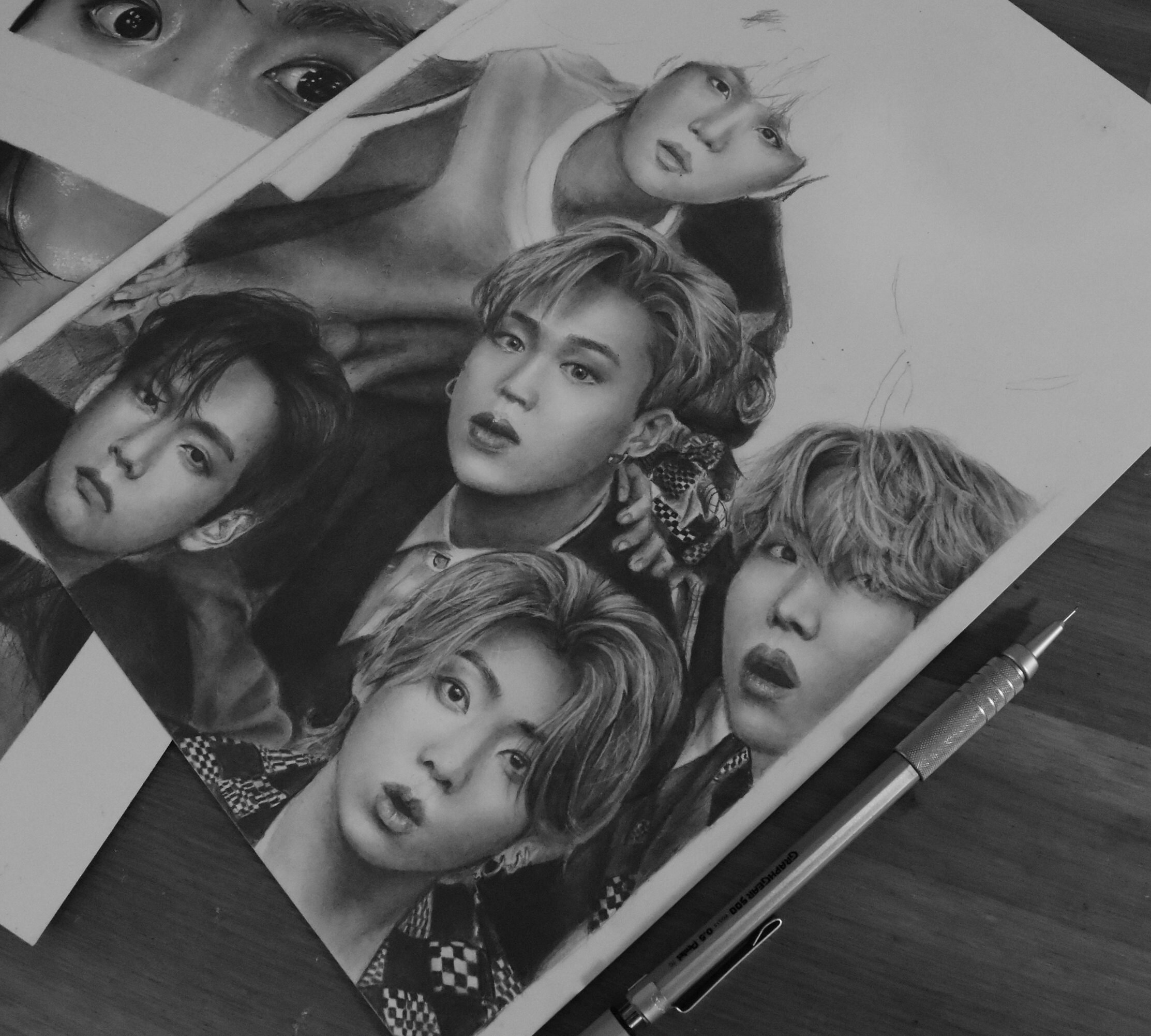 Custom Portrait Pencil Drawing, Black and White Sketch, Face Pencil Art ...