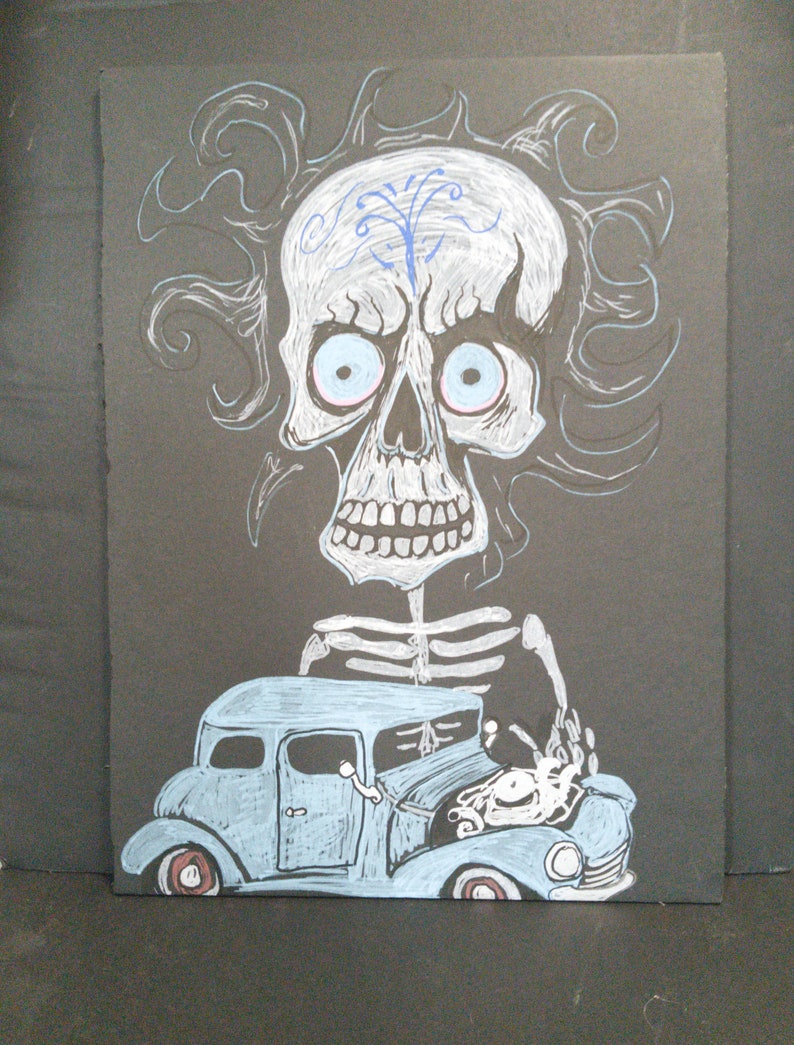 Skeleton Marker Painting Drawing, Skull Line Art, Original Hand-drawn ...