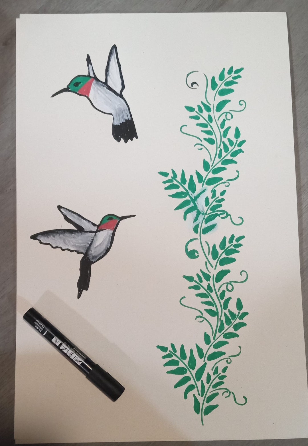 One-of-a-kind Hand Drawn Item. Posca Marker Tattoo Doodle - Etsy