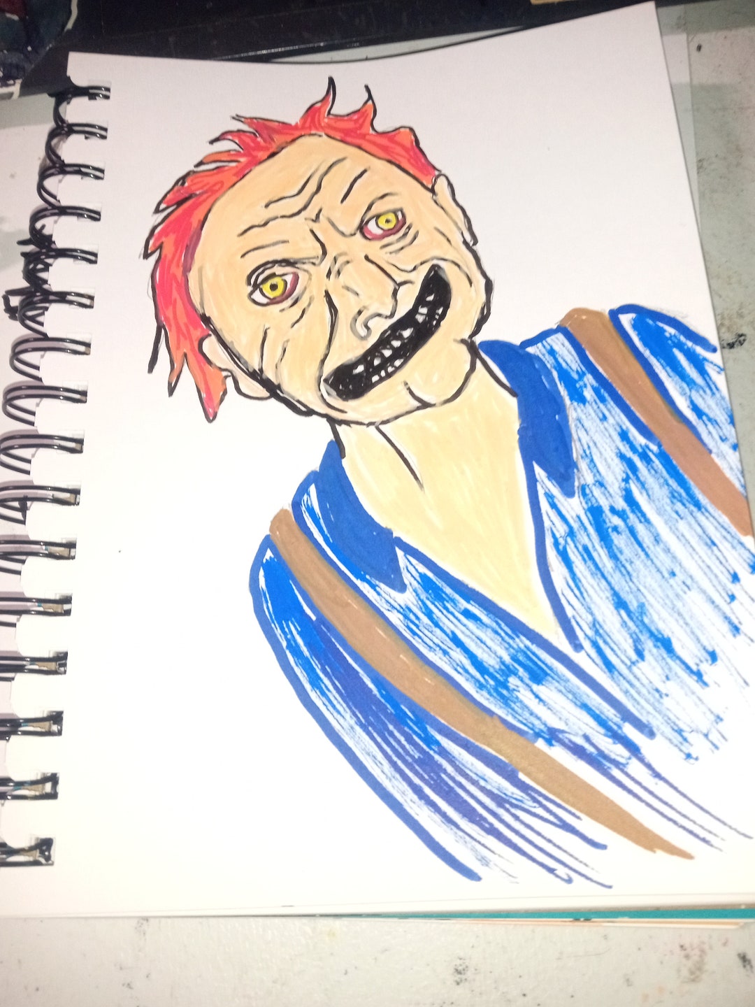 Creep Dude Marker Painting Drawing Cartoon Character, Hand-drawn ...