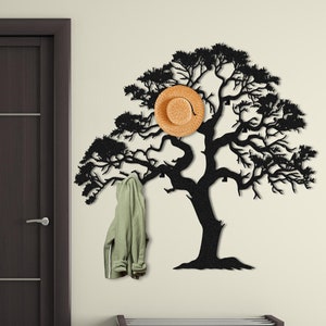 Plane Tree Extra Large Coat Rack Metal Wall Decor, Tree Branch Art ...