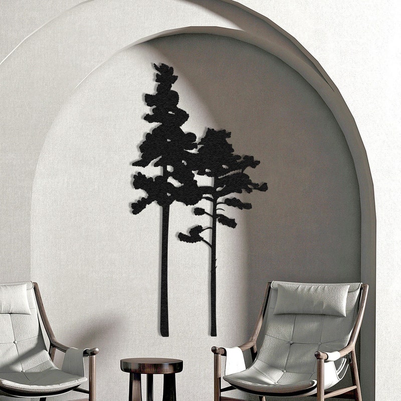 Metal Evergreen Tree Wall Art - Etsy