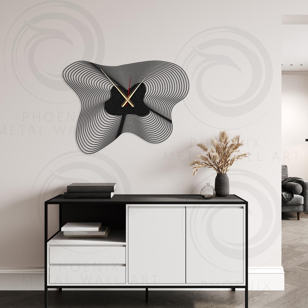 Vertigo Metal Wall Clock, Oversized Metal Wall Clock, Modern Silent ...