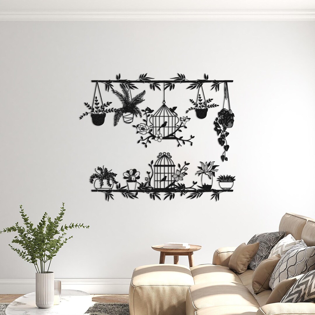 Botanical Metal Wall Art: Flower Garden Decor - Etsy