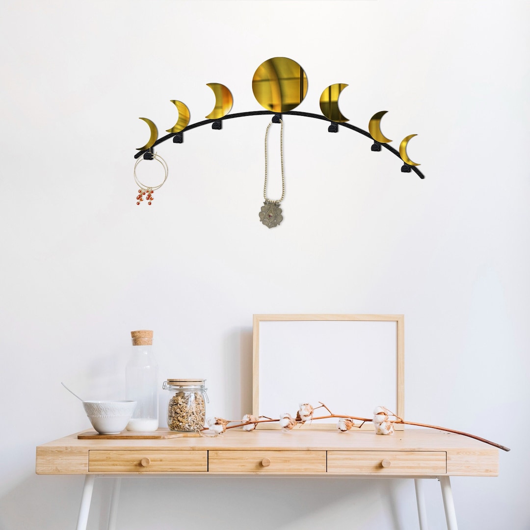 EXTRA LARGE Phases of the Moon Kitchen Hanger, Jewelry Hanger, Jewelry ...