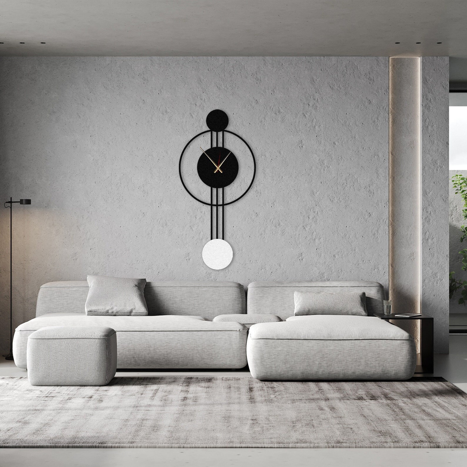 Extra Large Metal Wall Clock: Modern Geometric Design, Silent Clock - Etsy