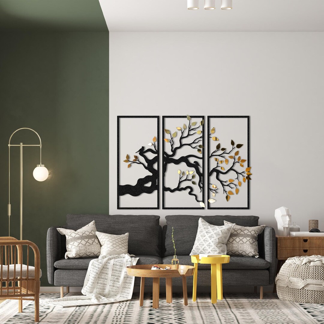 Set of 3 Tree of Life Metal Wall Art: Modern Plexiglass Decor - Etsy