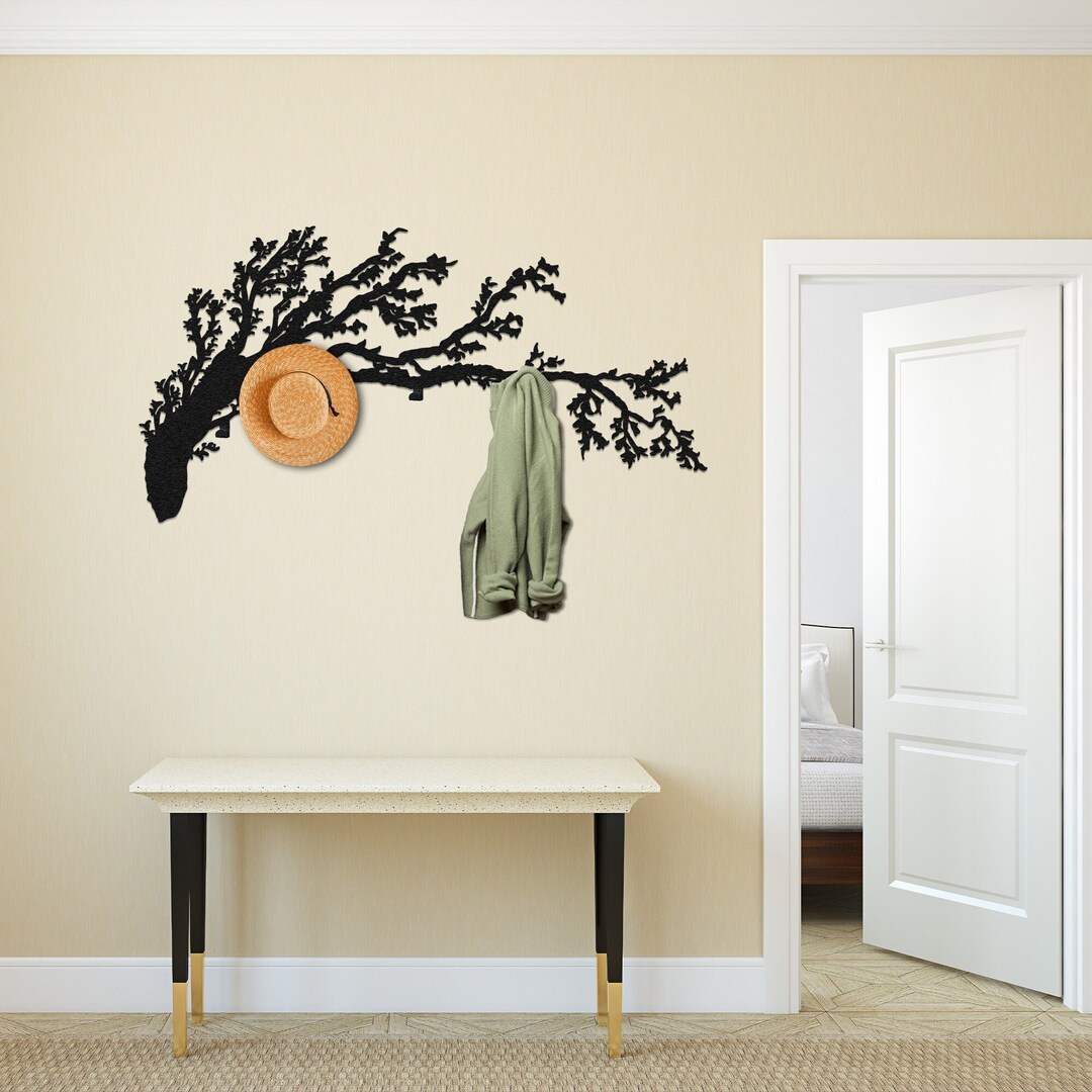 EXTRA LARGE Tree Branch Coat Rack Wall Hanger, Metal Wall Hooks, Modern ...