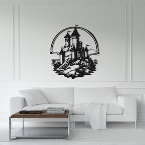 Castle Metal Wall Art, Chateau Metal Wall Decor, Metal Wall Sculpture ...
