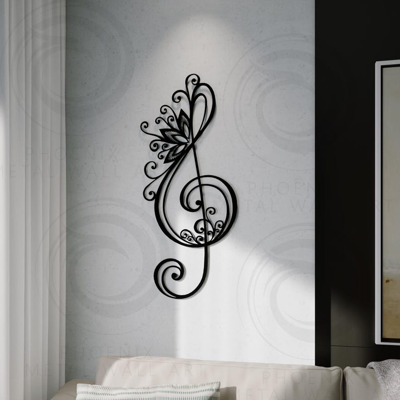 Treble Clef Music Sculpture Metal Wall Decor - Etsy