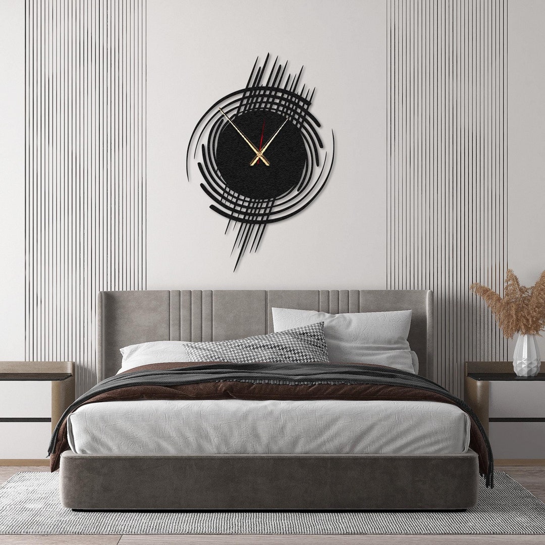 Oversized Modern Minimalist Metal Wall Clock, Office Wall Decor Idea ...