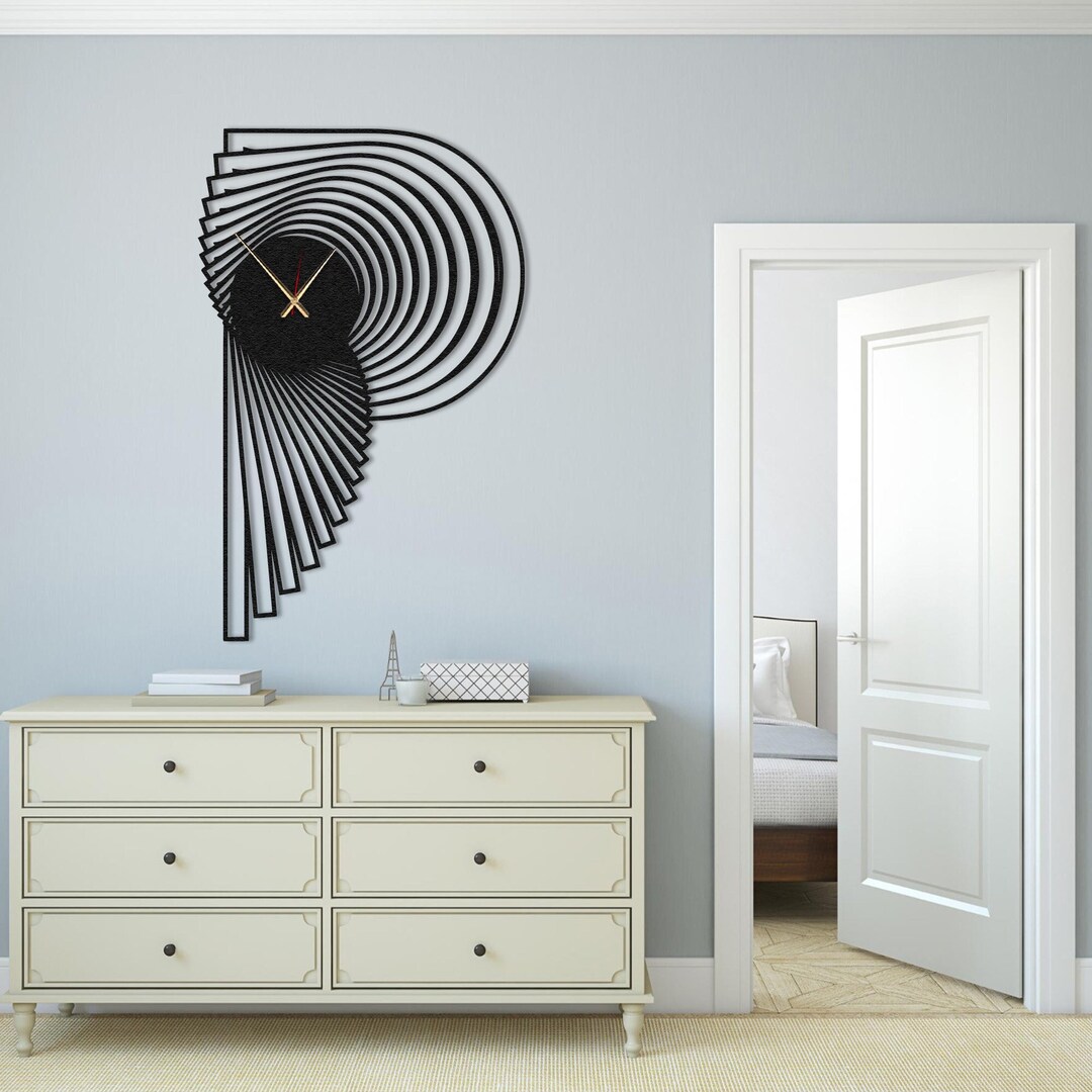 Spiral Wing Metal Wall Clock: Abstract Modern Art, Extra Large - Etsy