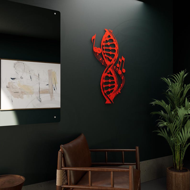 DNA Metal Wall Art: Science & Music Decor, Minimalist Line Art - Etsy