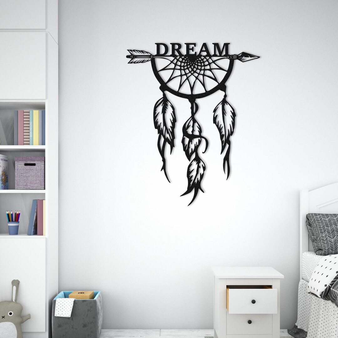 Custom Dream Catcher Metal Wall Decor, Floral Garden Sign, Bird Feather ...