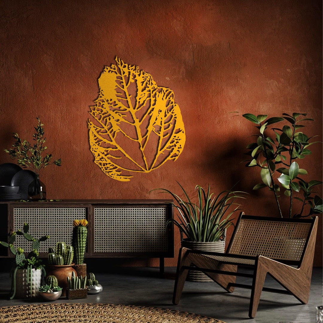 Autumn Drying Leaf Metal Wall Decor, Seasons and Leaf Wall Sign, Nature ...