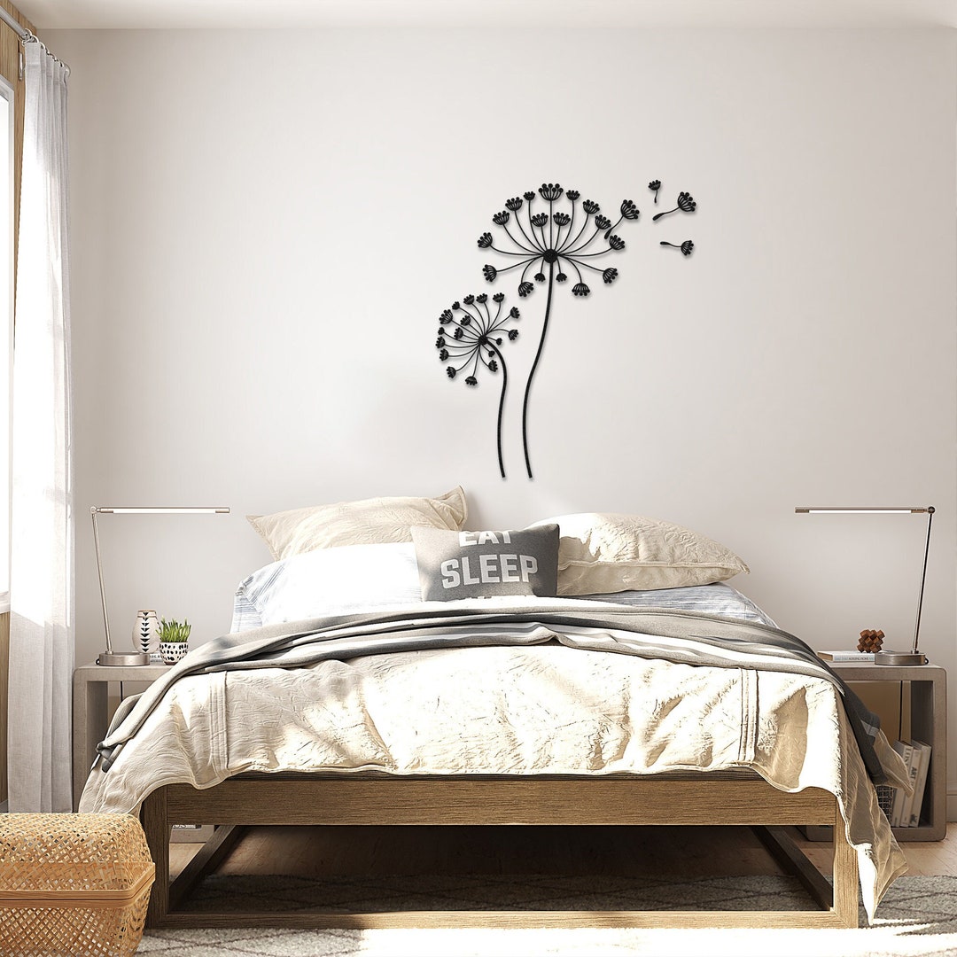 Dandelion Flower Metal Wall Decor, Make a Wish Wall Sign, Unique Home ...