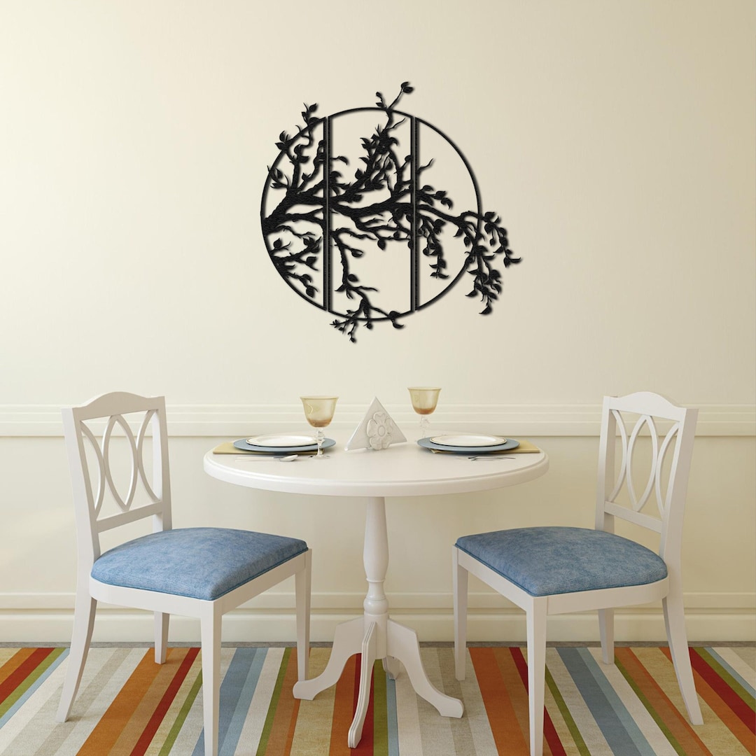 Set of 3 Tree Branches Metal Wall Decor, Tree of Life Metal Wall Art ...