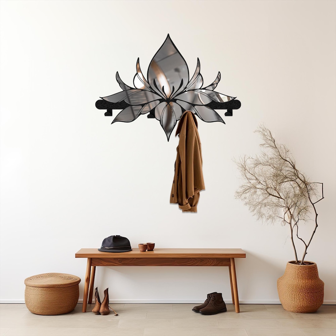 Lotus Flower Metal Wall Hanger: Entry Organizer With Plexiglass - Etsy