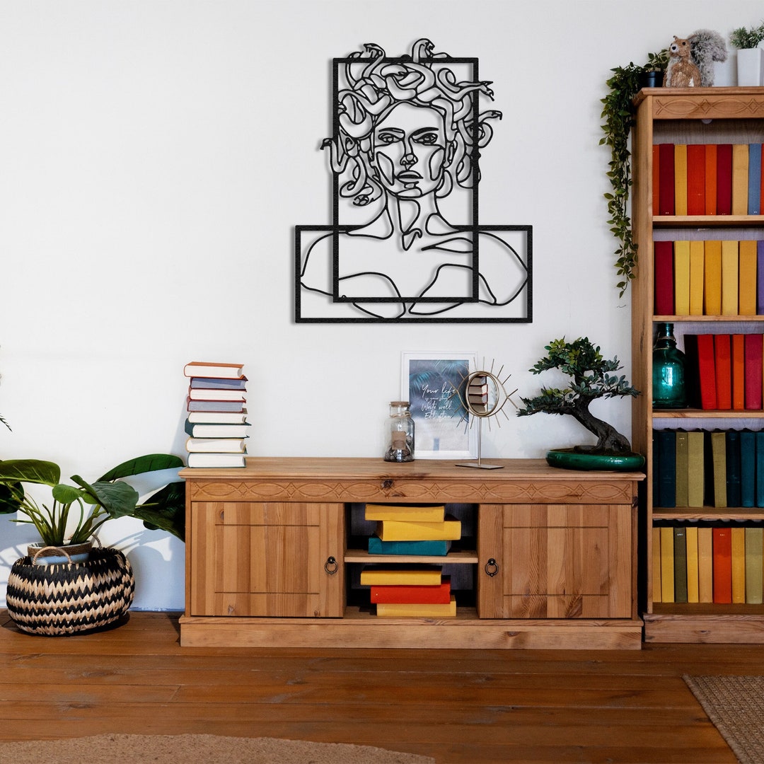 Medusa Metal Wall Decor, Greek Mythology Metal Wall Art, Housewarming ...