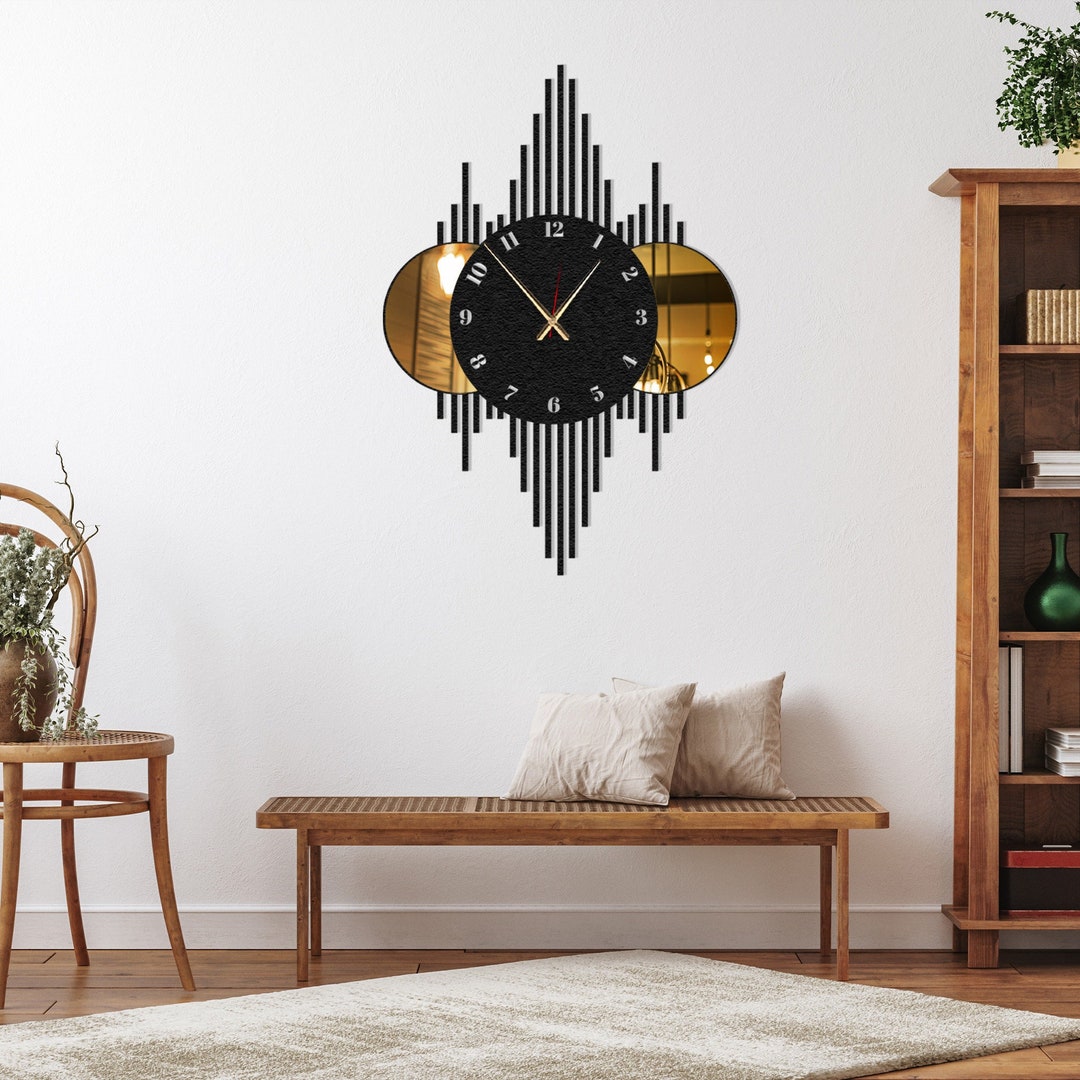 Moon Metal Wall Clock, Plexiglass Mirrored Extra Large Wall Clock ...