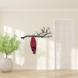 EXTRA LARGE Tree Branch Coat Rack Wall Hanger, Entry Organizer, Metal ...