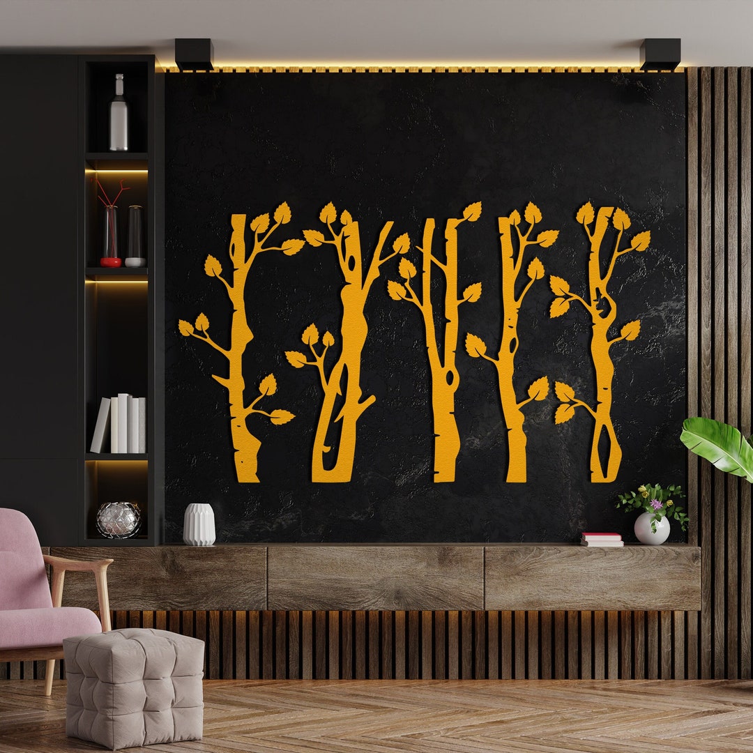 Tree Branches Metal Wall Decor, Tree of Life Metal Wall Art, Set of 5 ...