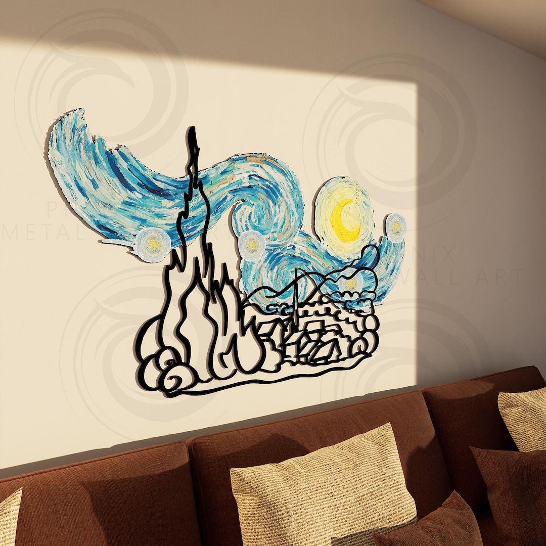 Starry Night Metal Wall Art: Van Gogh Inspired Steel Decor - Etsy