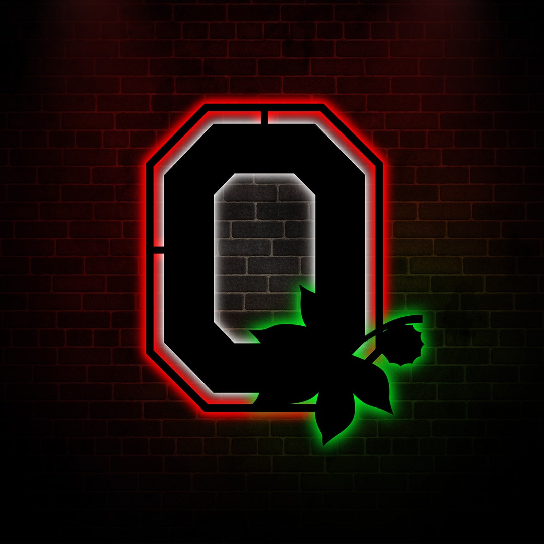 Ohio State Metal Led Sign, Ohio State Led Illuminated Art, Metal Wall ...