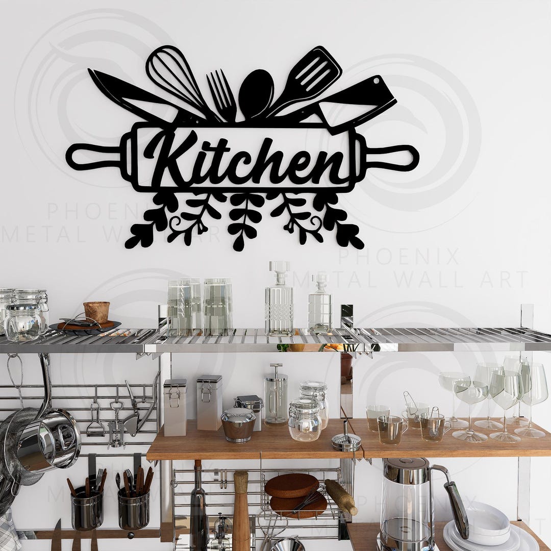 Kitchen Metal Wall Decor, Kitchen Writing, Kitchen Art, Kitchen Sign ...