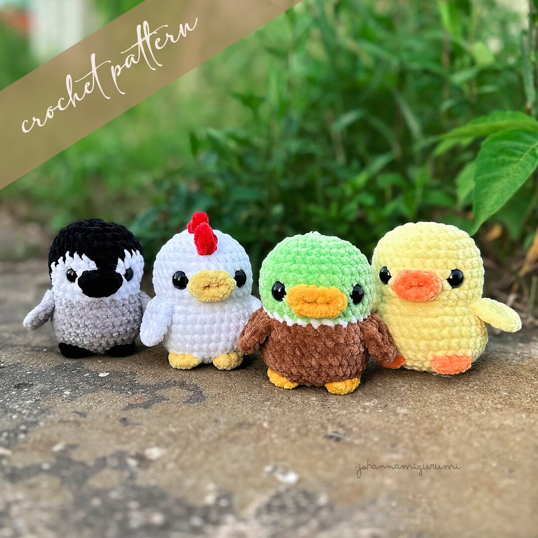 CROCHET PATTERN - Pocket Birds Pattern Bundle | Low Sew | Amigurumi ...