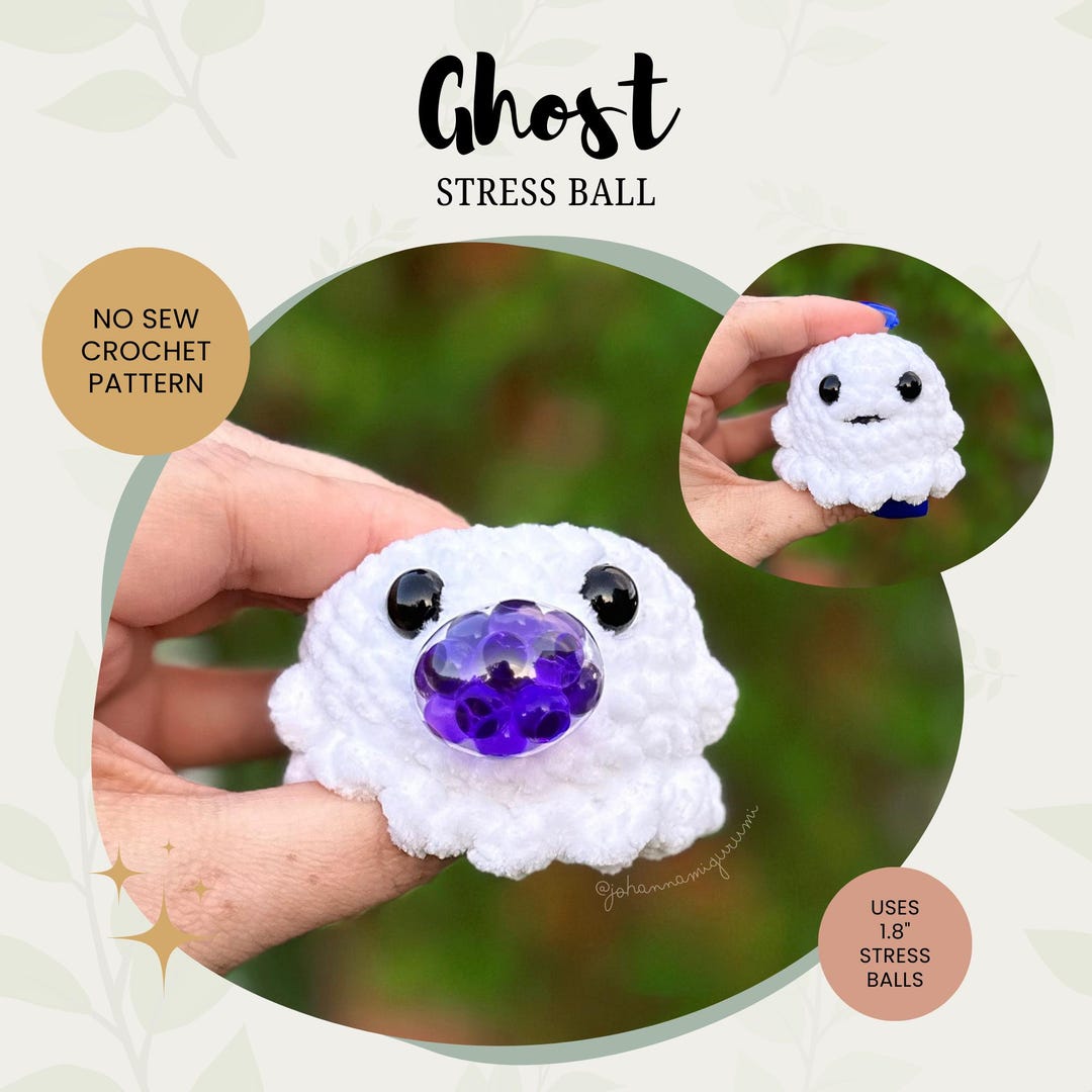 CROCHET PATTERN - Ghost Stress Ball | No Sew | Amigurumi Crochet ...