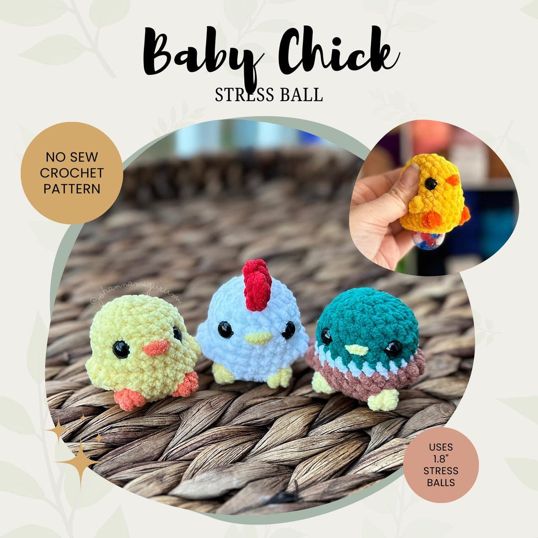 CROCHET PATTERN - Baby Chick | No Sew | Stress Ball Pattern | Digital ...