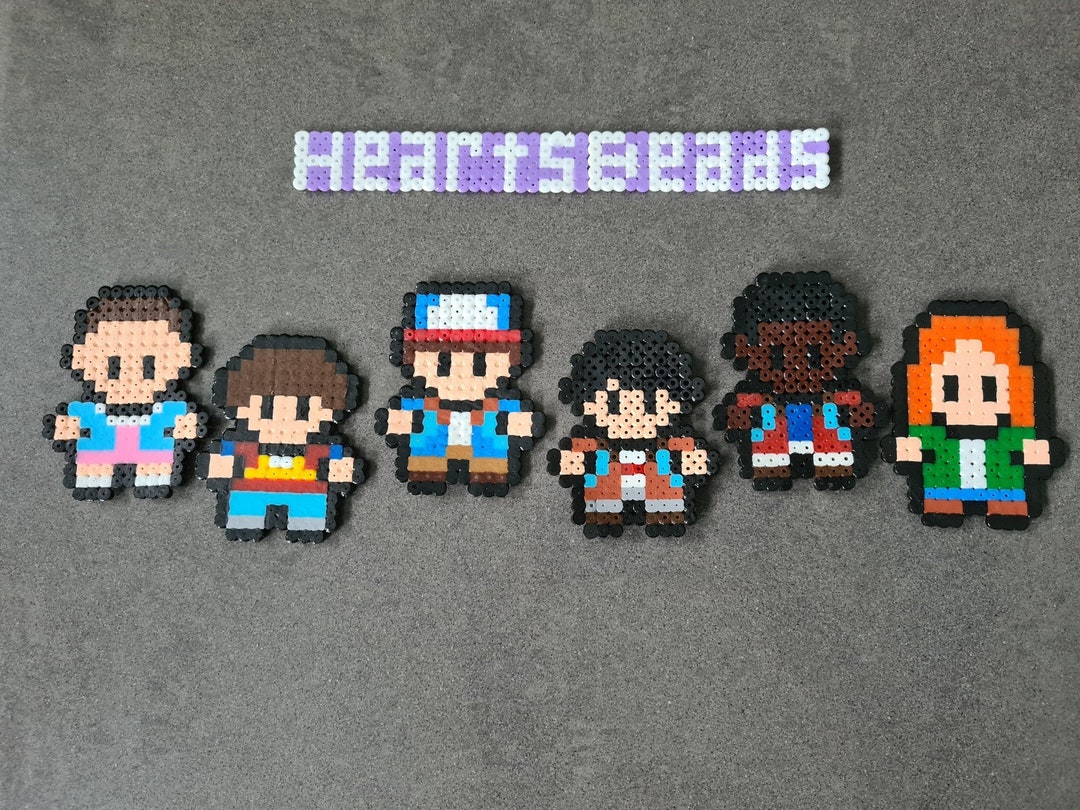 Stranger Things Hama Bead Art Keychain Full Set of 6 - Etsy