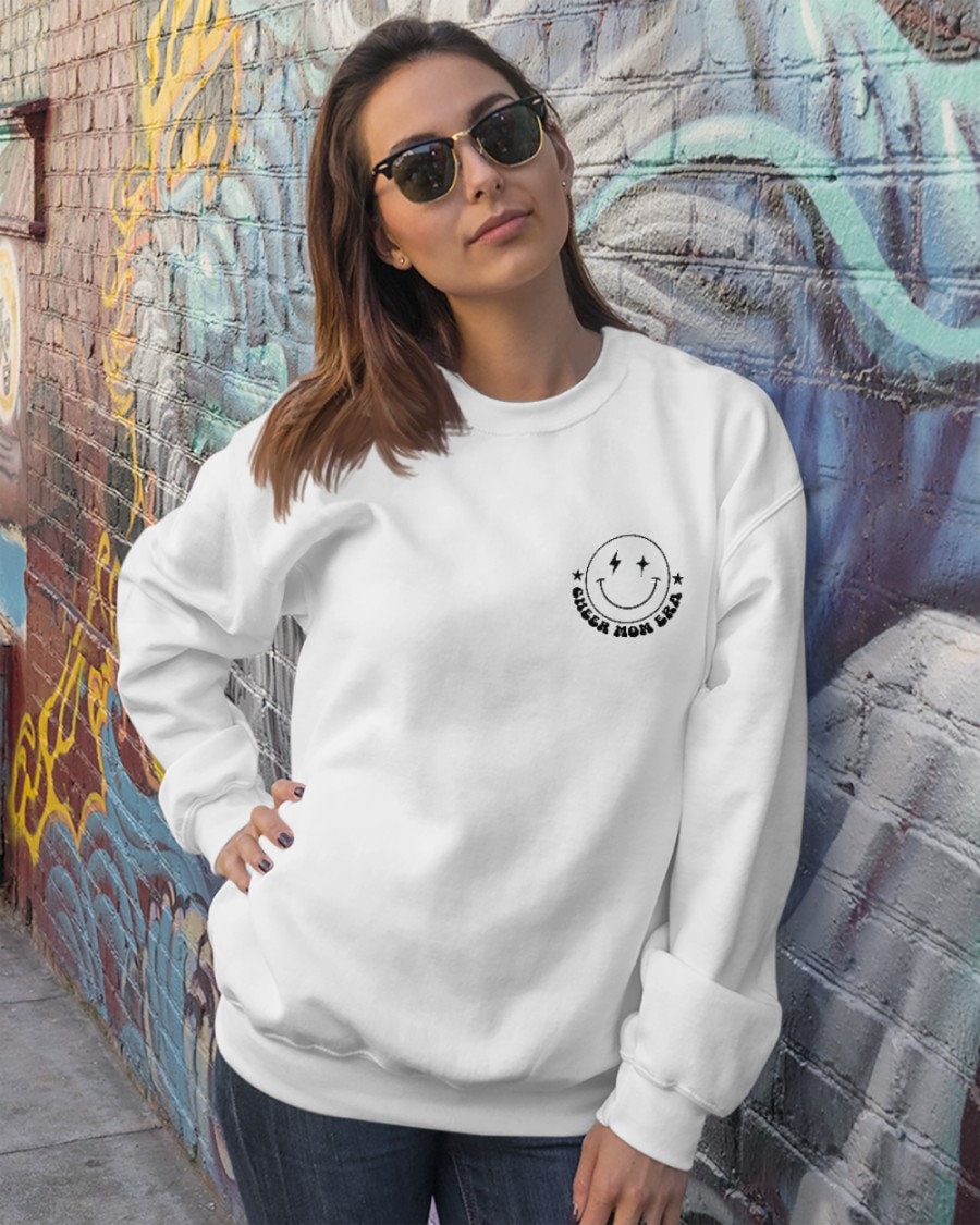 Cheer Mom Era Smiley Pocket Design: Celebrate Your Cheerleading Spirit ...