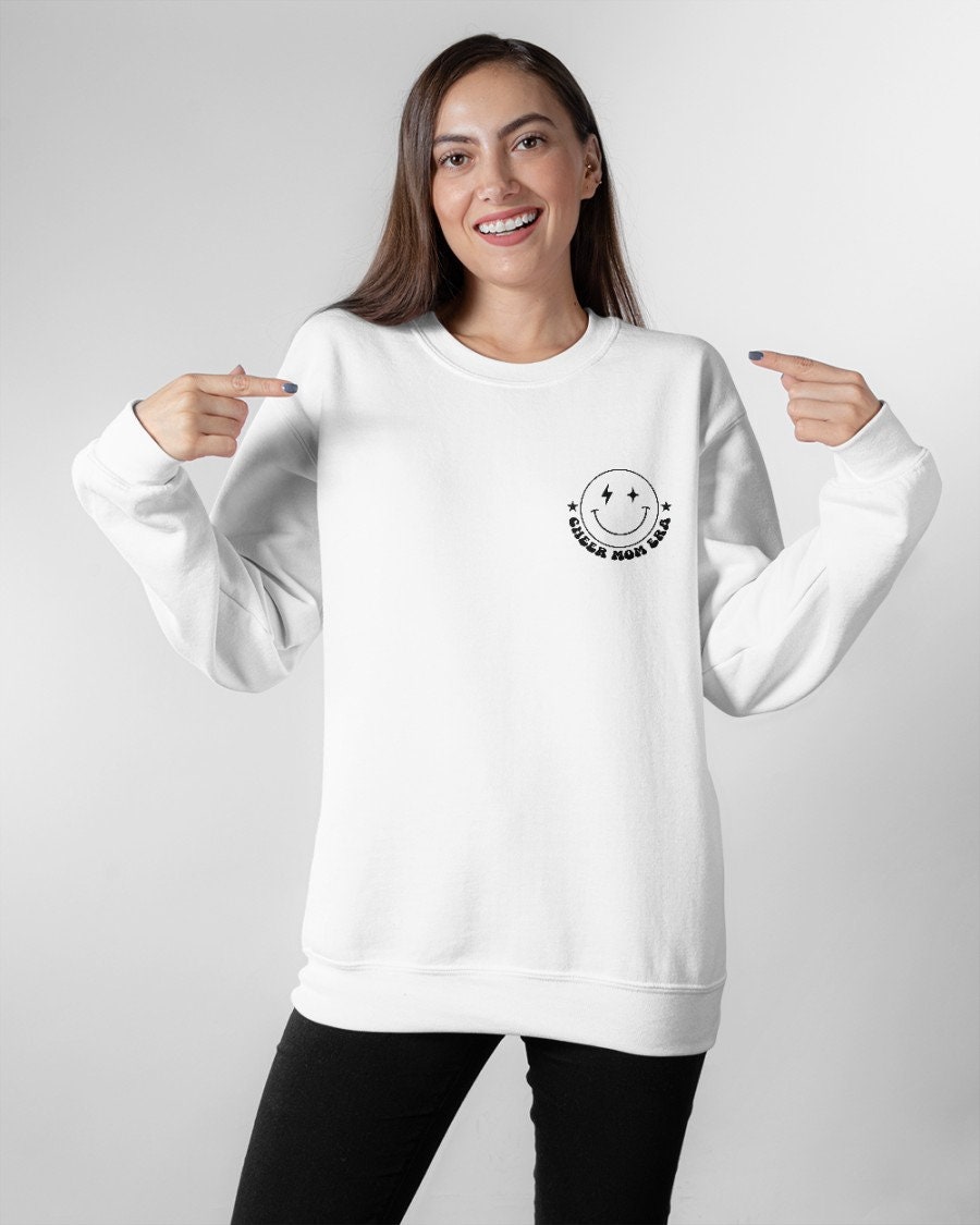 Cheer Mom Era Smiley Pocket Design: Celebrate Your Cheerleading Spirit ...