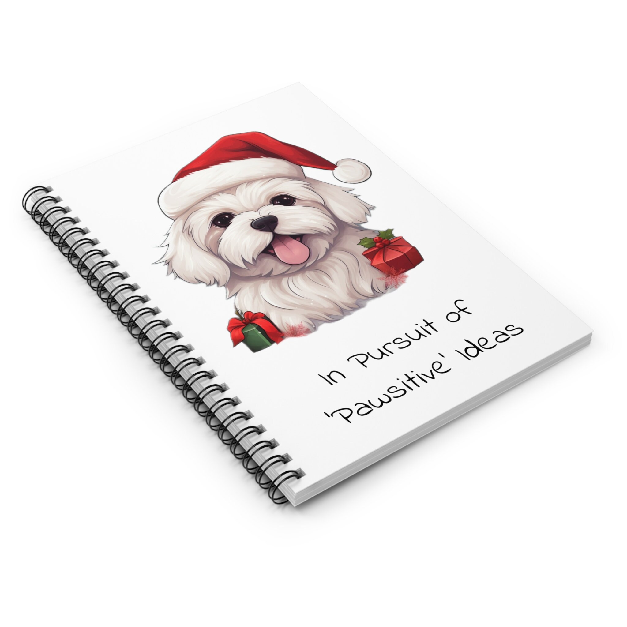 Maltese Christmas Notebook Dog Lover Gift School Stationary Christmas ...