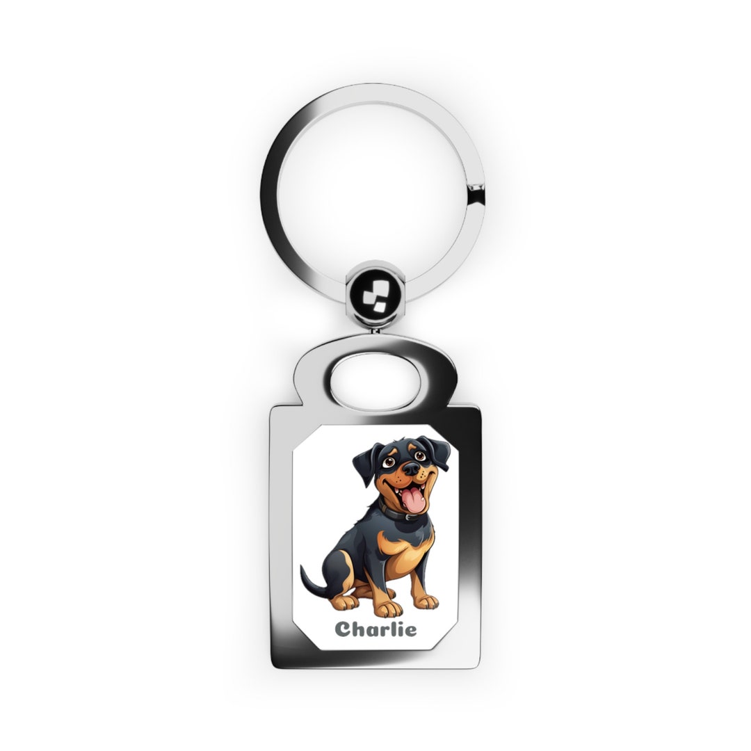Personalized Rottweiler Keychain Gift for Dog Lover Keyring Rottweiler ...