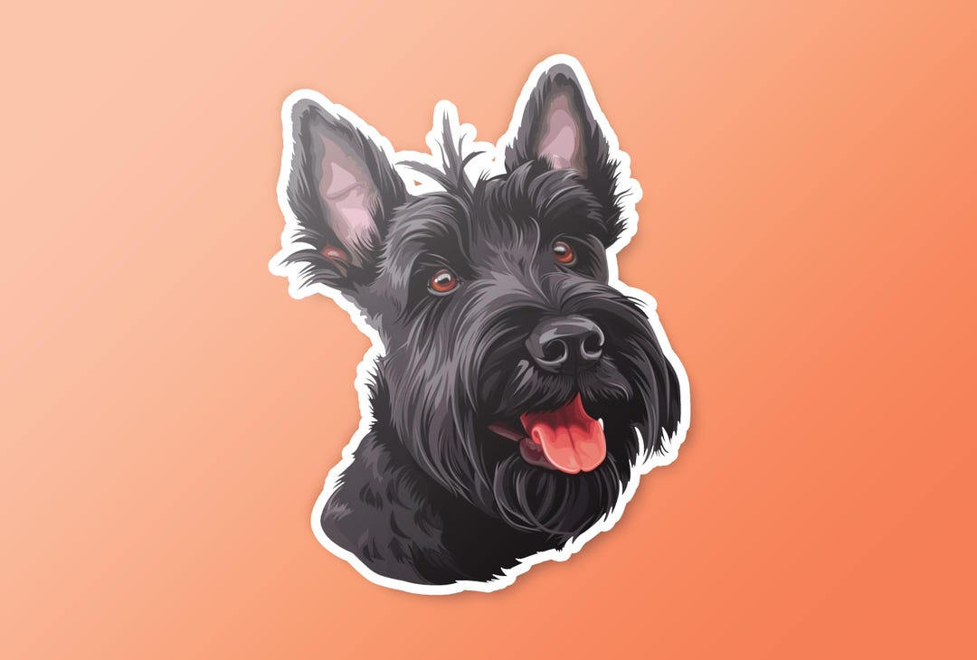 Adorable Scottie Vinyl Sticker | Cute Pet Sticker for Laptops, Water ...