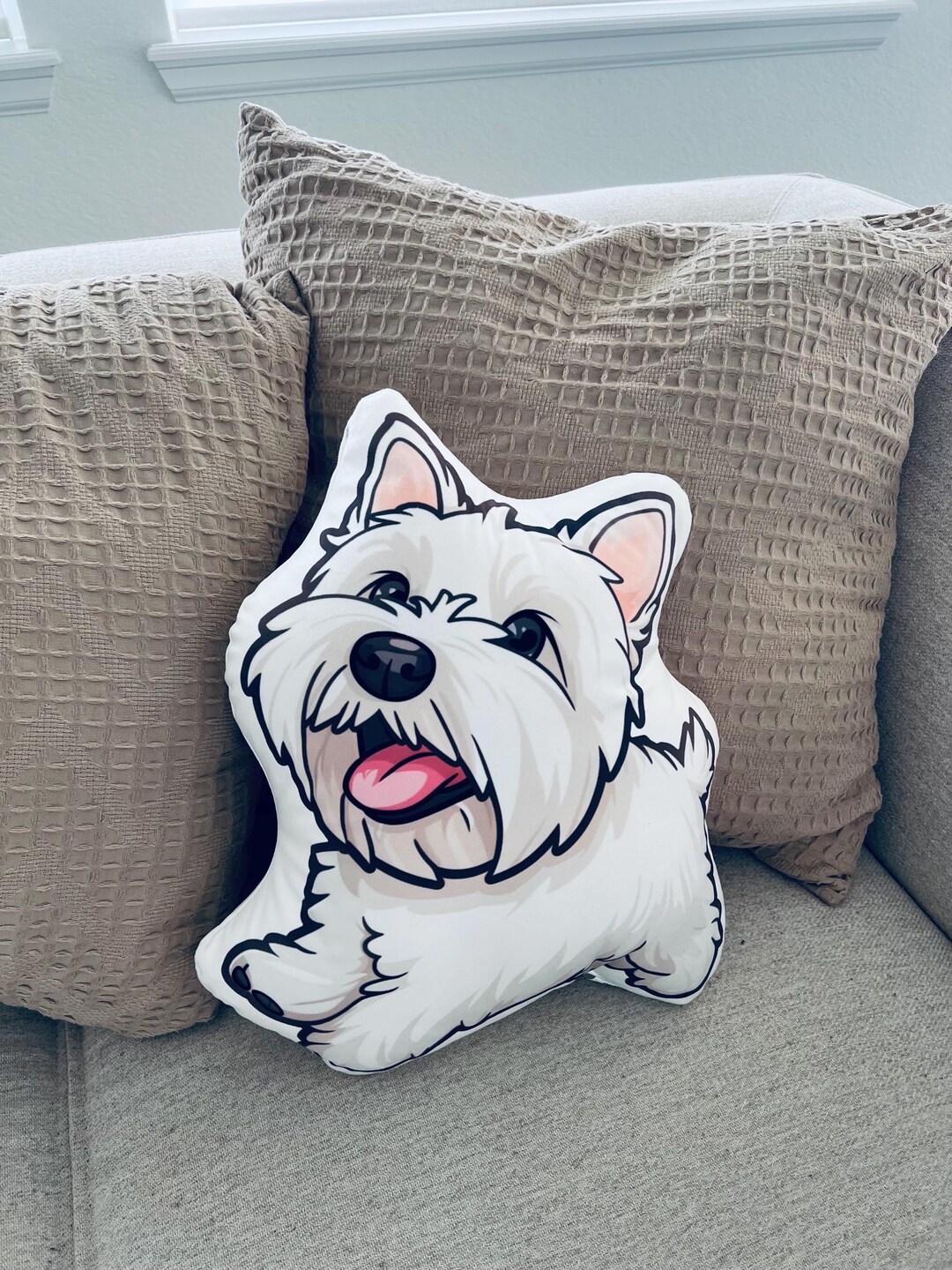 Westie Shaped Pillow, Custom Dog Shape Cushion, Unique Gift for Dog ...