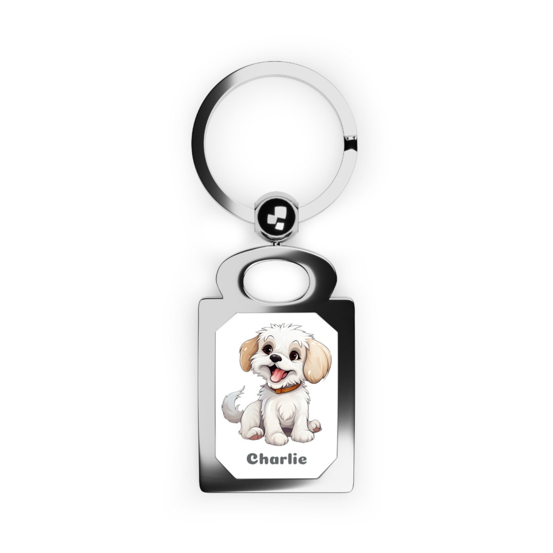 Personalized Maltese Keychain Gift for Dog Lover Keyring Maltese Gift ...