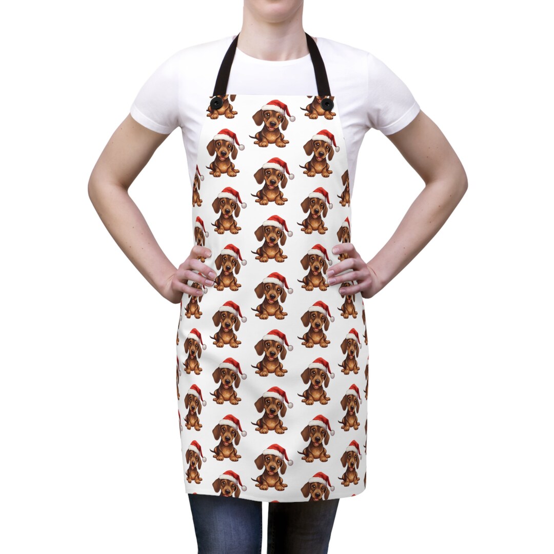 Dachshund Christmas Apron, Dog Lover Gift, Dog Mom Gift for Christmas ...