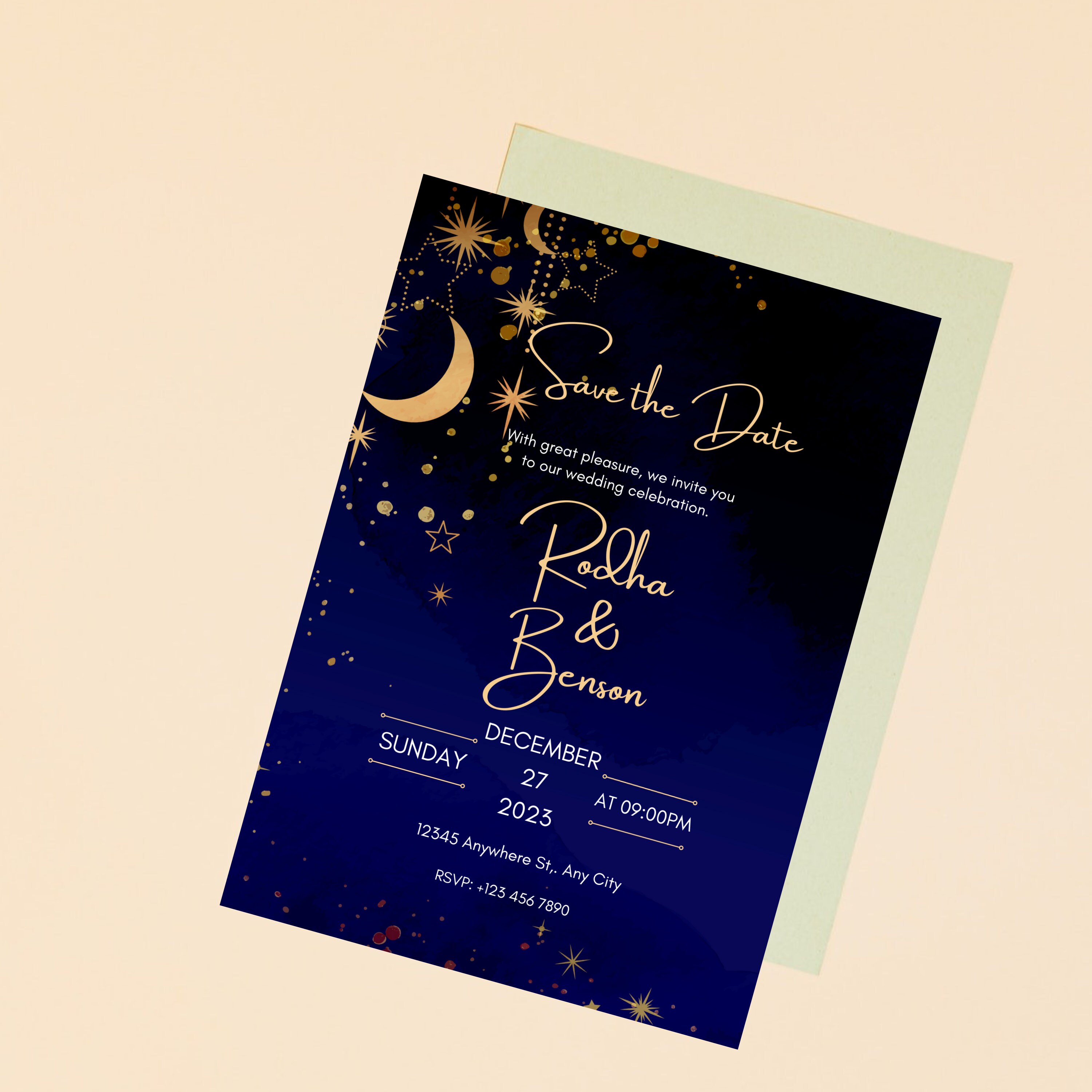 Star Wedding Invitation Celestial Bridal Shower Bundle - Etsy