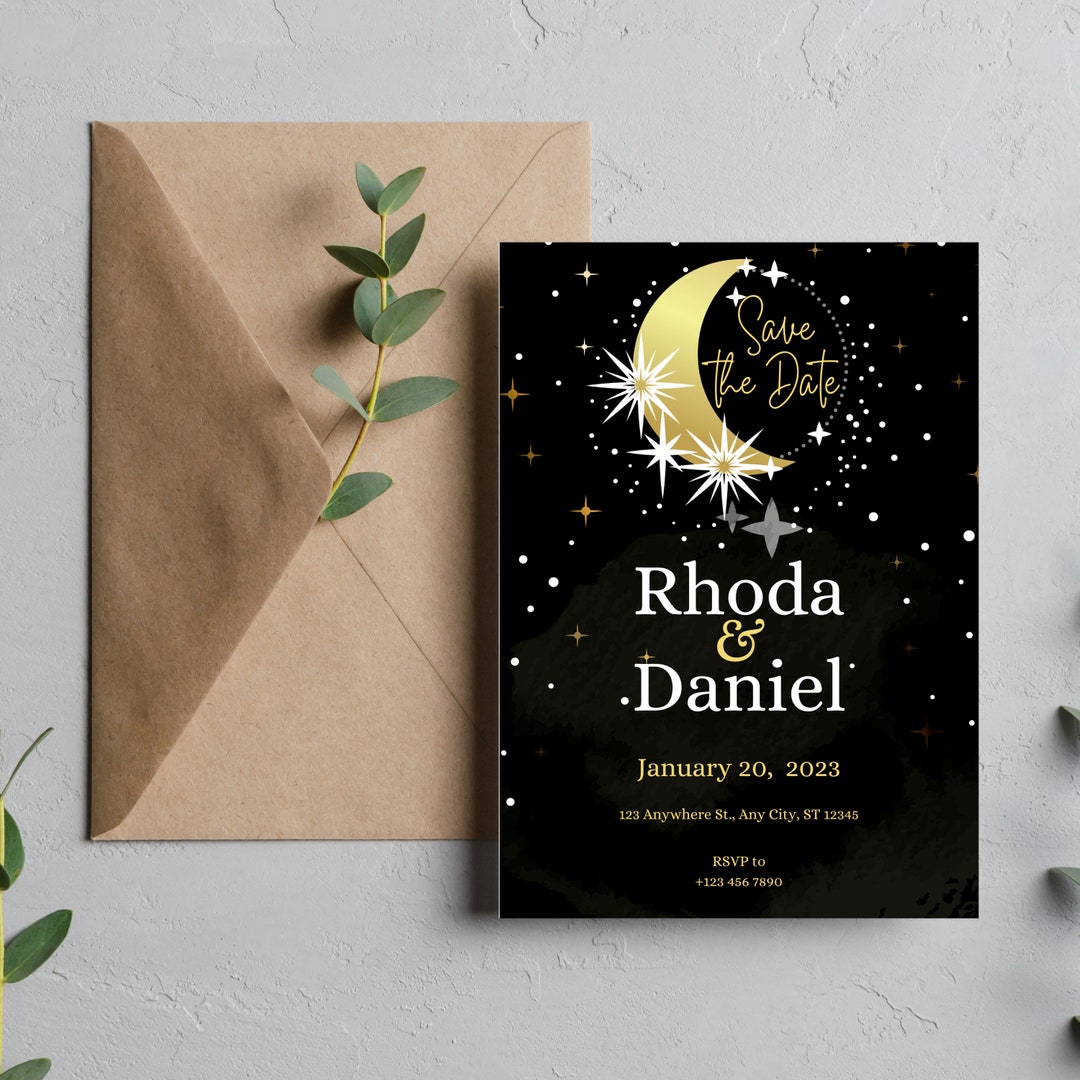 Star Wedding Invite, Invitation Foil,gold Foil Wedding, Wedding ...