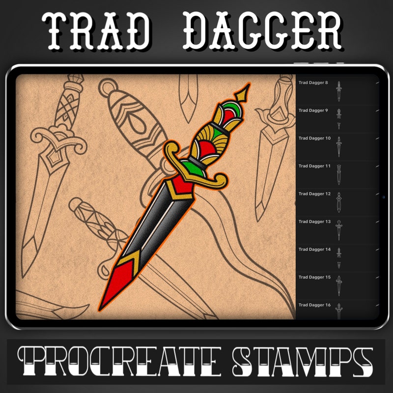 Dagger Tattoo Design - Etsy
