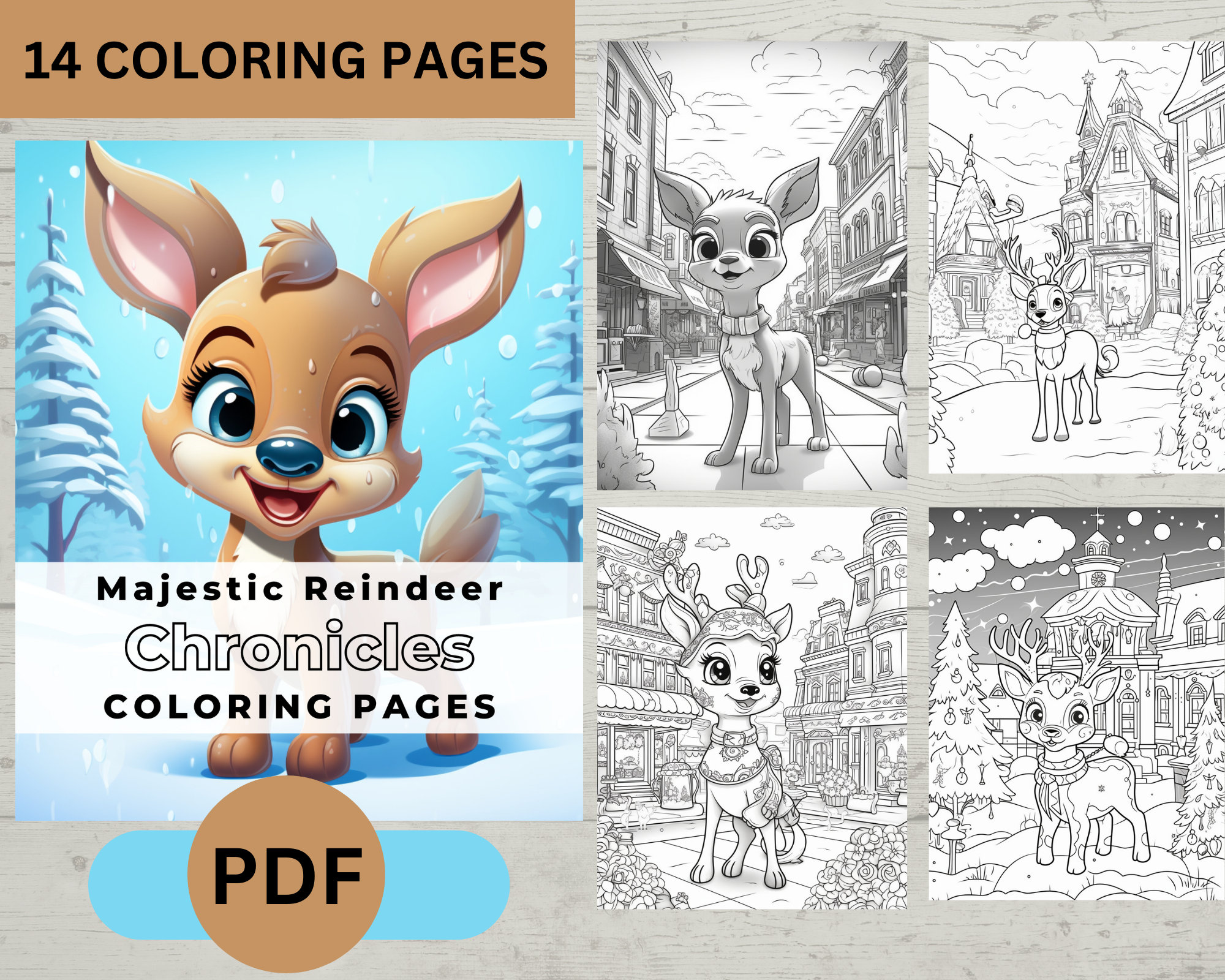 Majestic Reindeer Chronicles Coloring Pages for Kids Fantasy ...