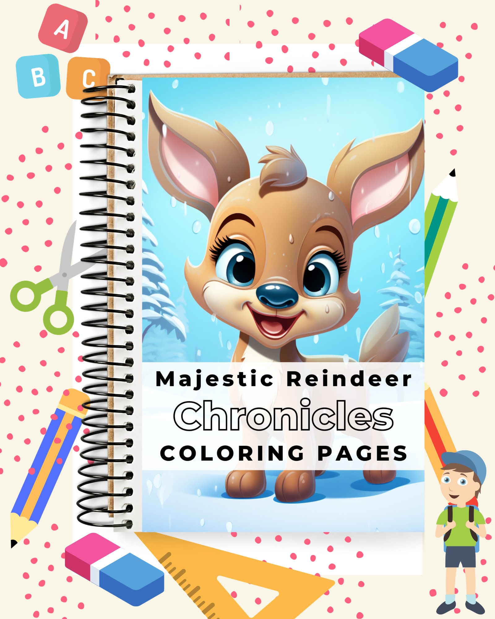 Majestic Reindeer Chronicles Coloring Pages for Kids Fantasy ...