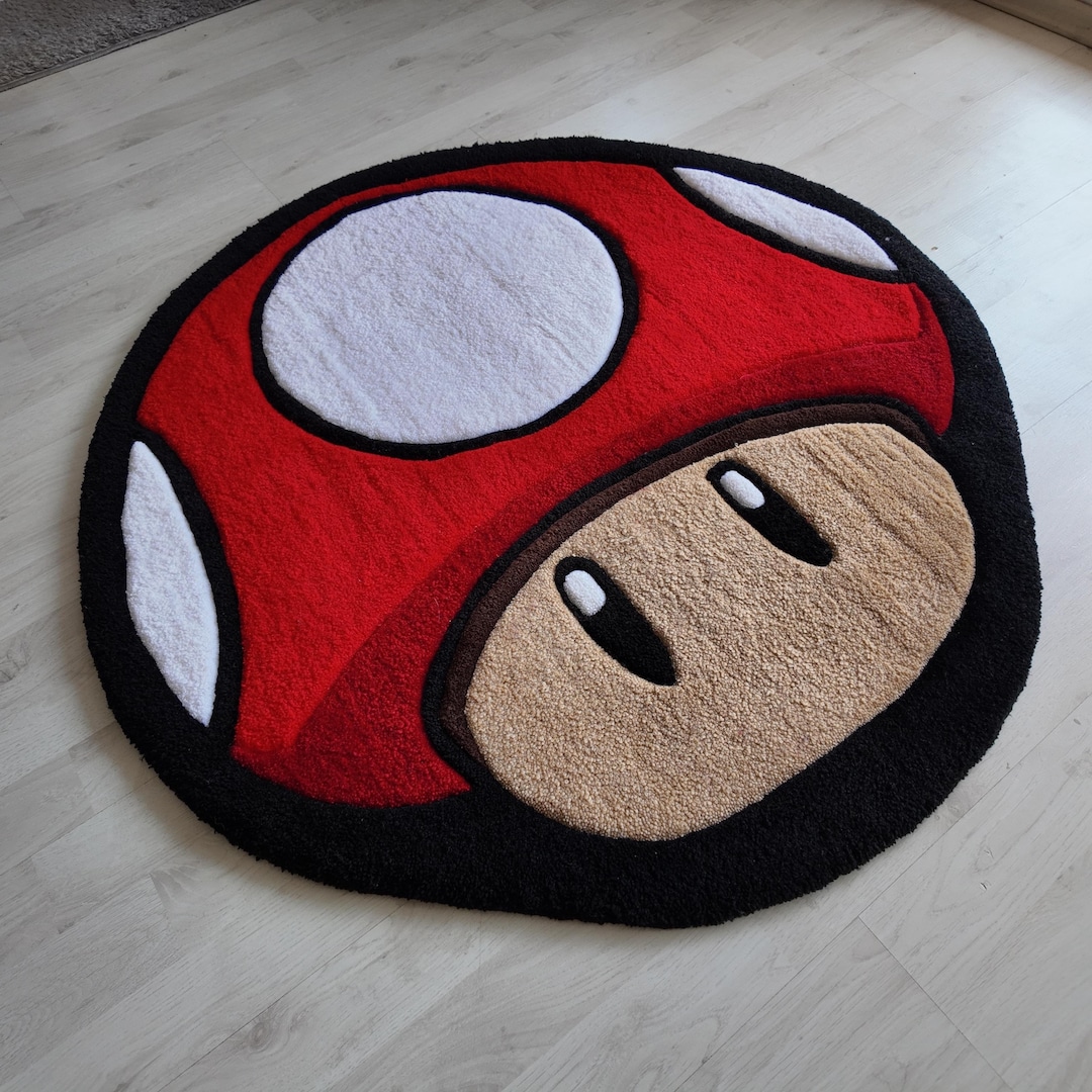 Mario Mushroom Rug: Tufted Cartoon Rug (70-140cm) - Etsy
